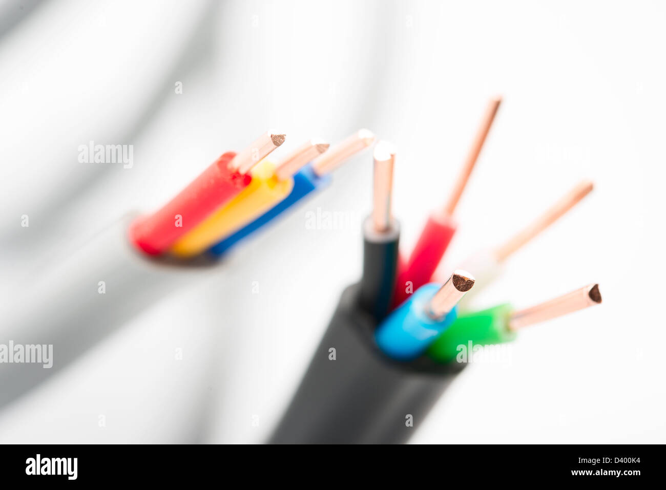 Close up on group of colorful wires Stock Photo - Alamy