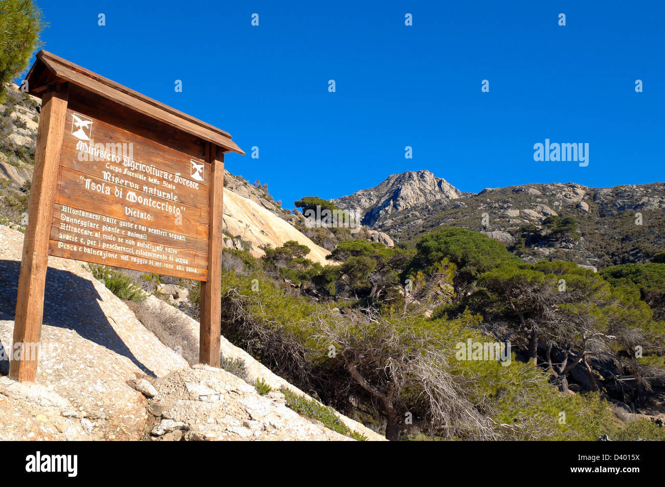 Italy Tuscany Montecristo island information panel Tuscan Archipelago ...
