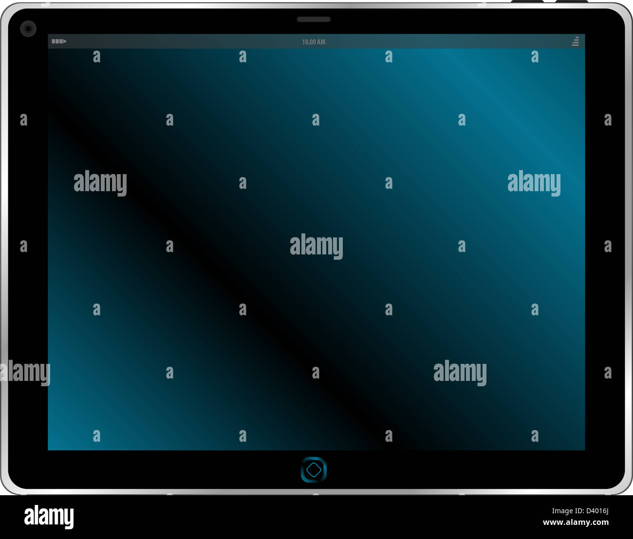 Abstract digital tablet PC with blue screen isolated on white ...