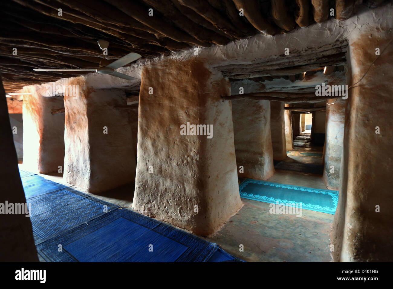 inside the Great Mosque in sahel style, mud architecture, Bobo ...