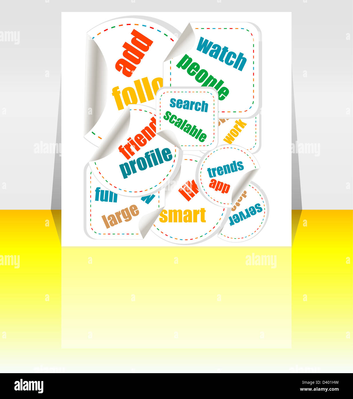 Social media concept stickers Stock Photo - Alamy