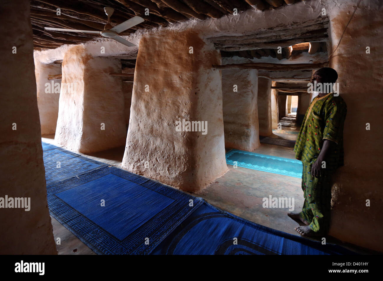 inside the Great Mosque in sahel style, mud architecture, Bobo ...