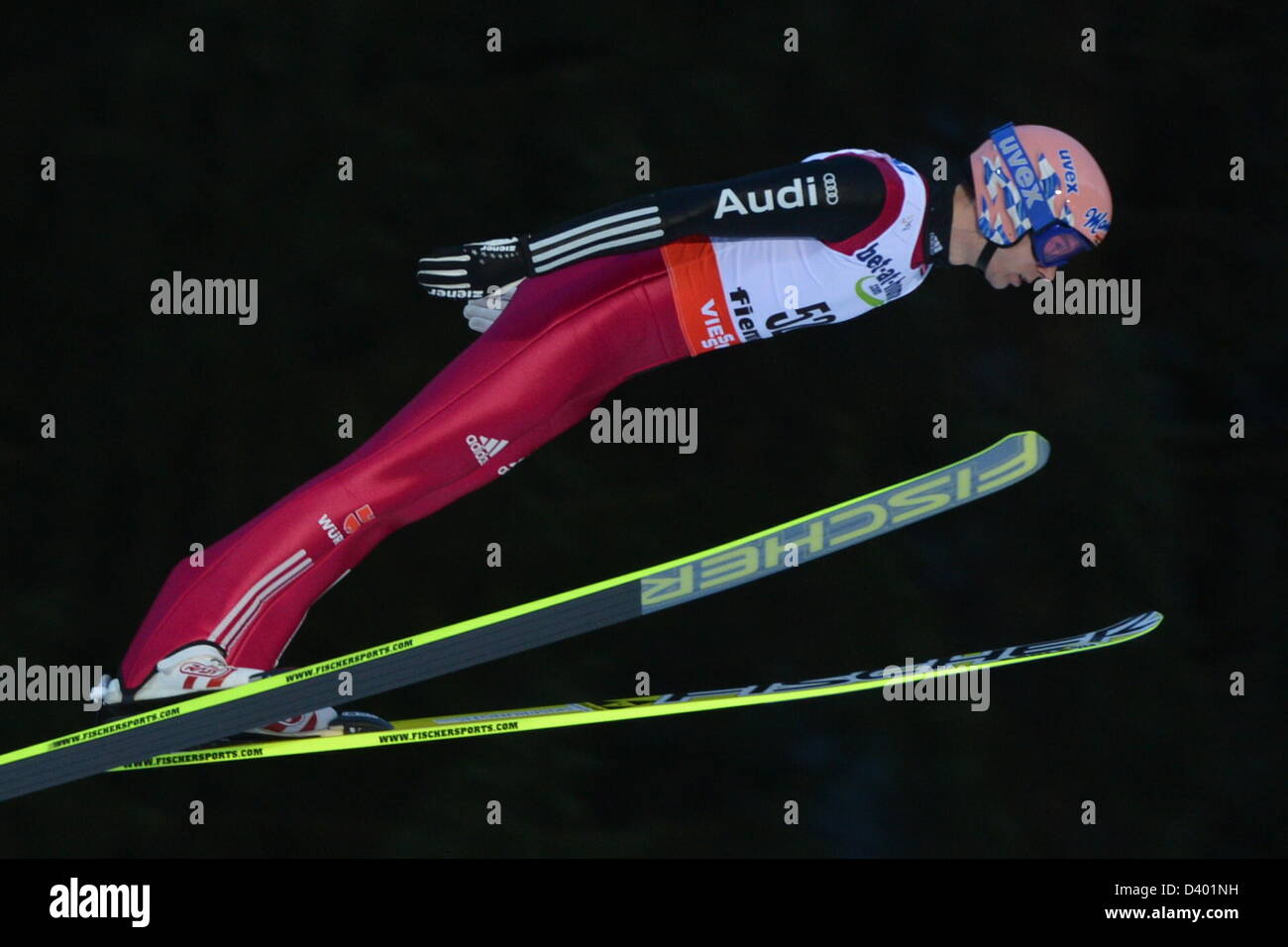 Michael Neumayer of Germany soars through the air during the men large ...