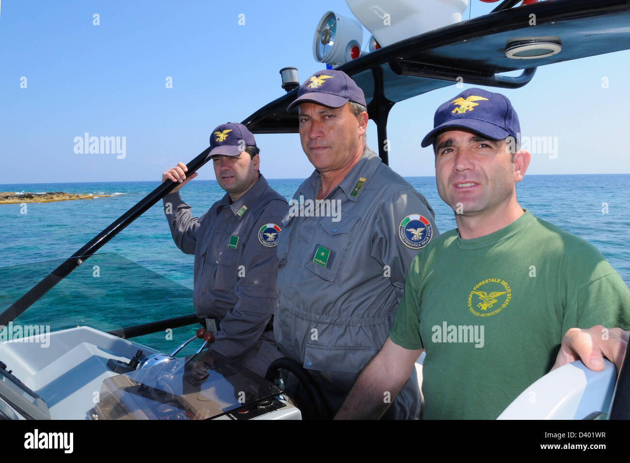 Italy Tuscany Montecristo Island patrol the State Forestry Corps Tuscan ...