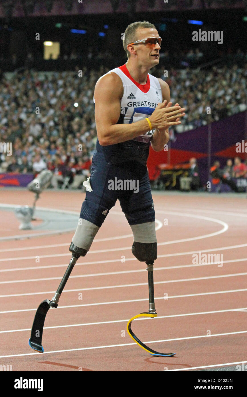 Richard Whitehead GB GBR after finishing 8th in the mens 100m - T42 in ...