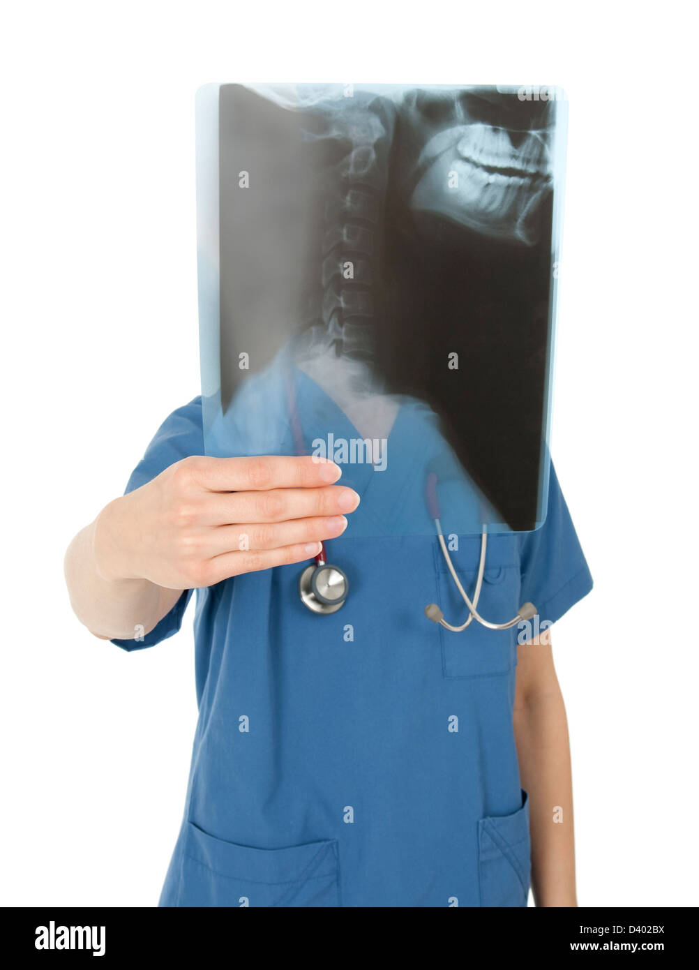 Nurse with her face hidden by an x-ray image Stock Photo - Alamy