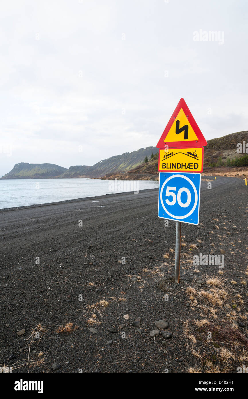 Icelandic traffic signs hi-res stock photography and images - Alamy
