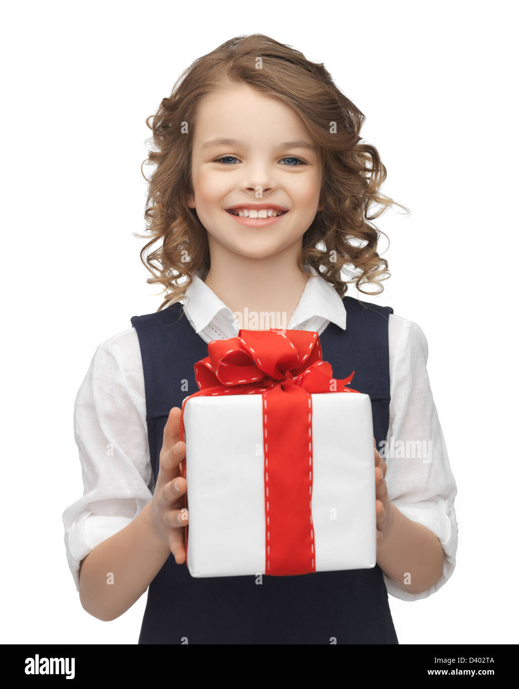 girl with gift box Stock Photo - Alamy