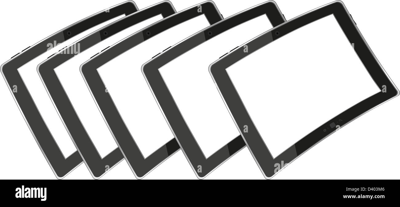 Set of modern digital tablet PC. Isolated on white Stock Photo - Alamy