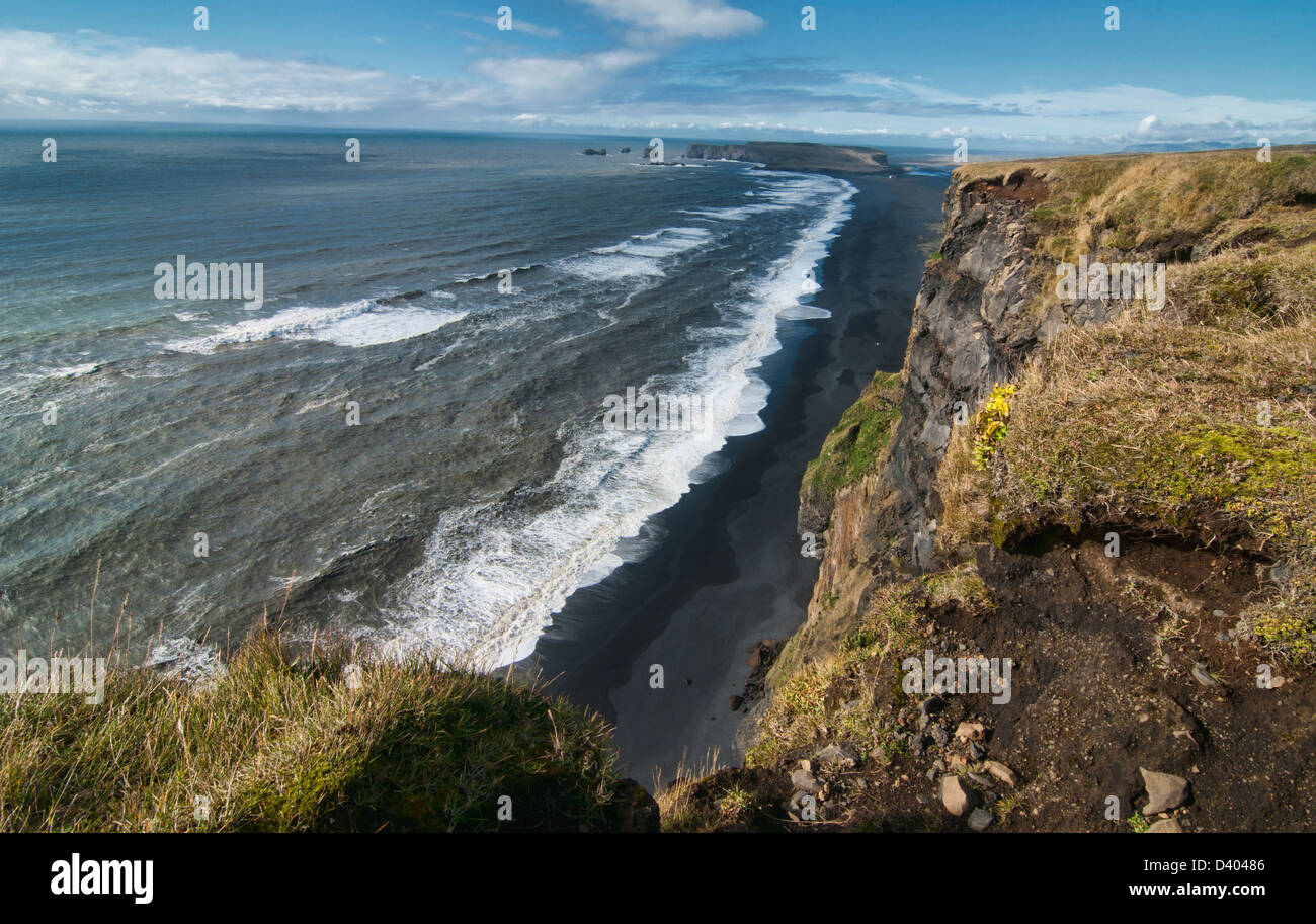 Reynisfjara black sand beach in Vik, southern Iceland Stock Photo - Alamy