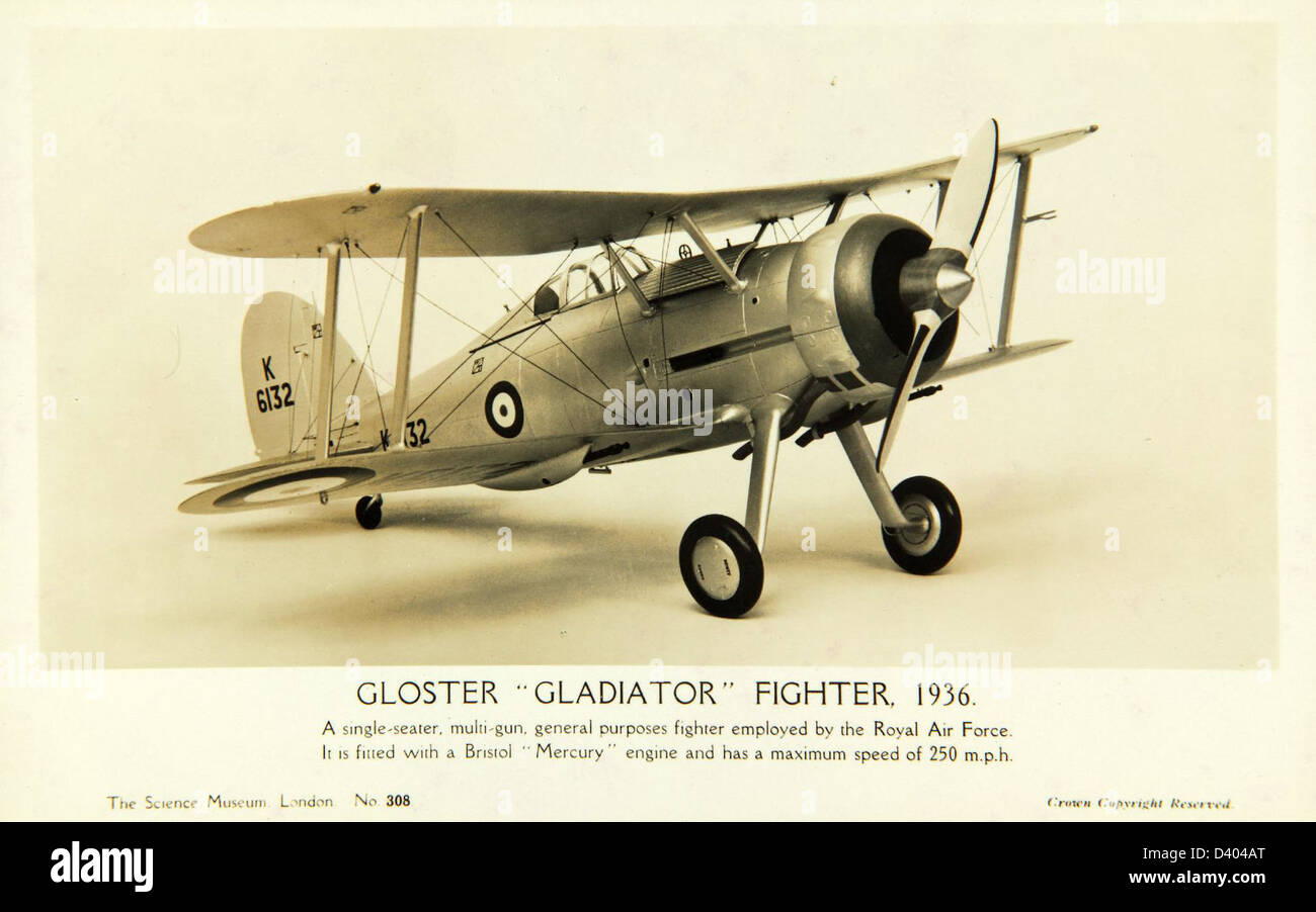 The Gloster Gladiator was a British biplane fighter aircraft used ...