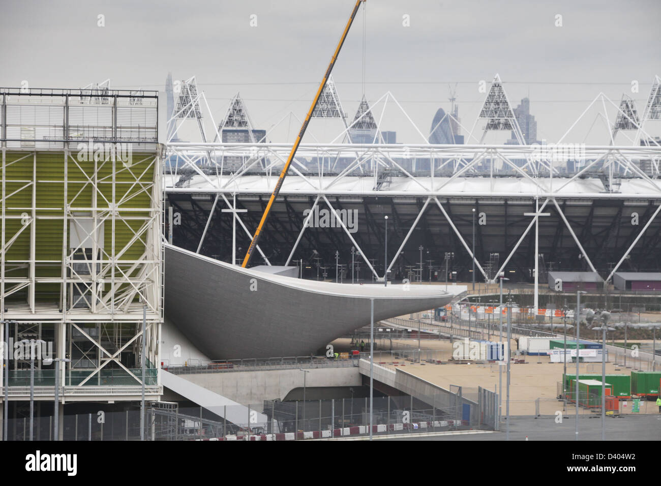 LONDON OLYMPIC PARK REGENERATION.THE AQUATICS CENTRE BEING REBUILT ...