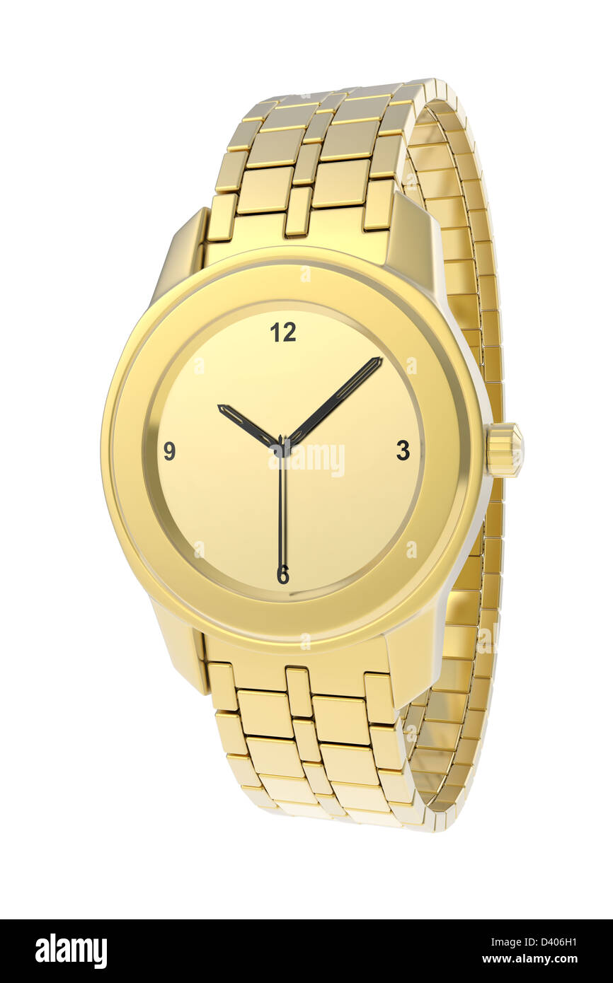 Luxury gold watch isolated on white background Stock Photo - Alamy