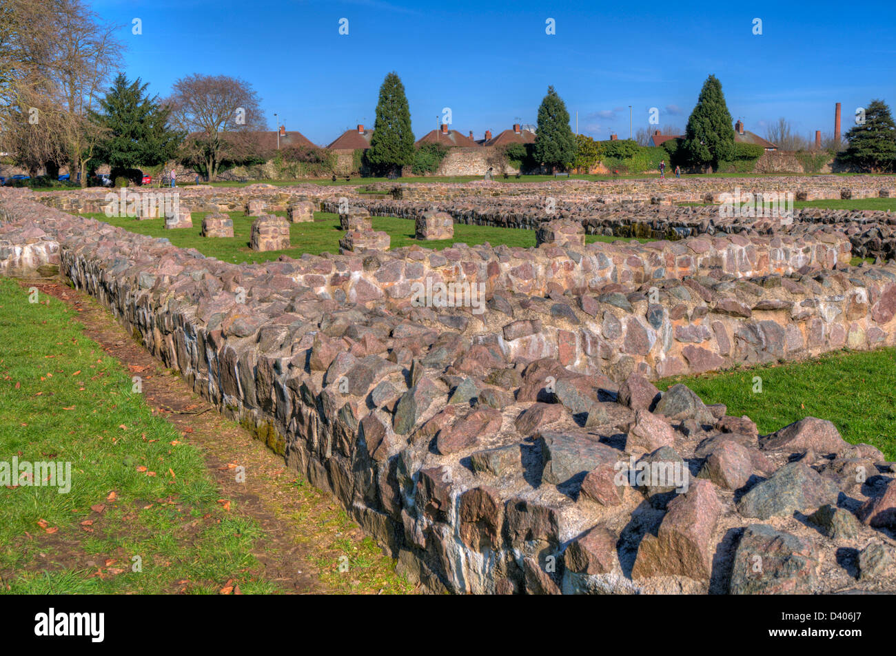HDR of the Ruins of Leicester Abbey in the grounds of Abbey Park ...