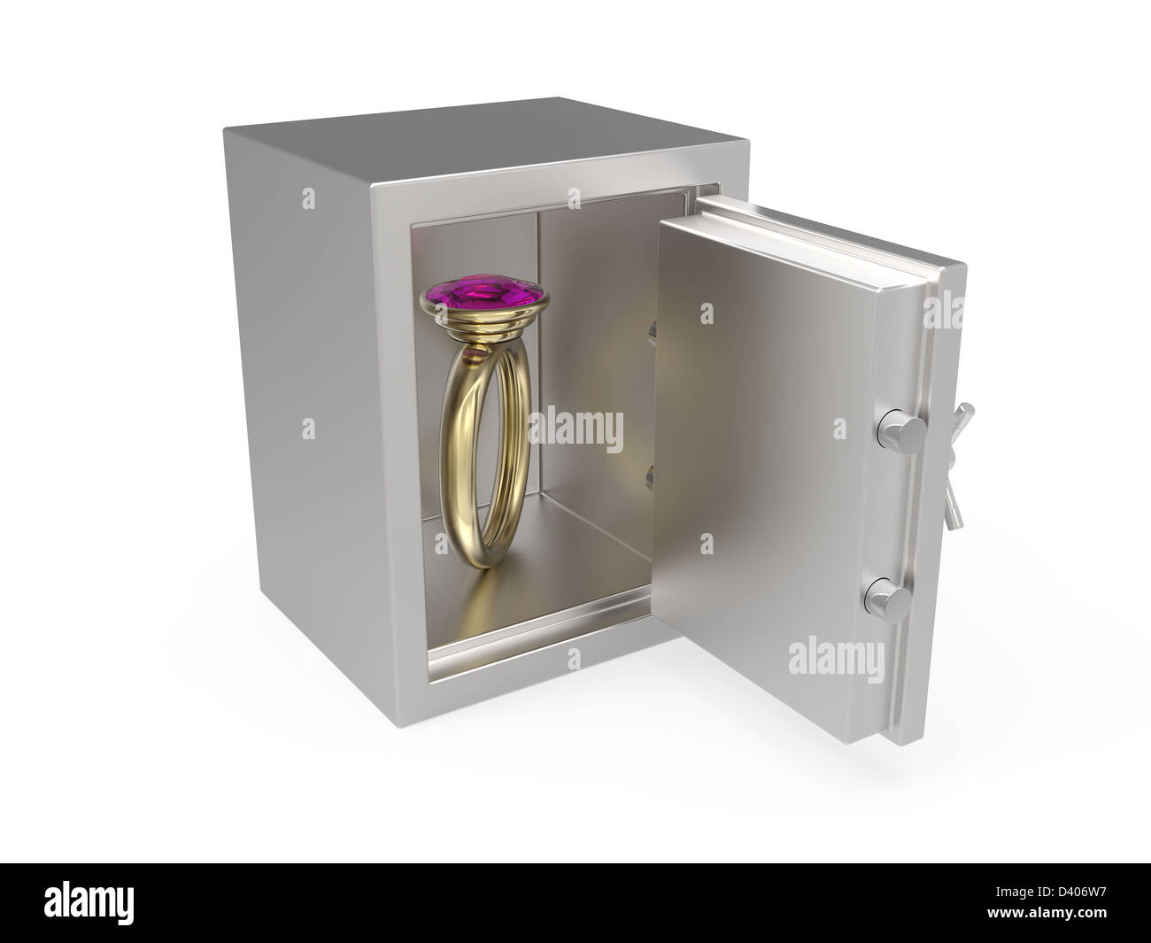 Diamond ring in strong metal safe Stock Photo - Alamy