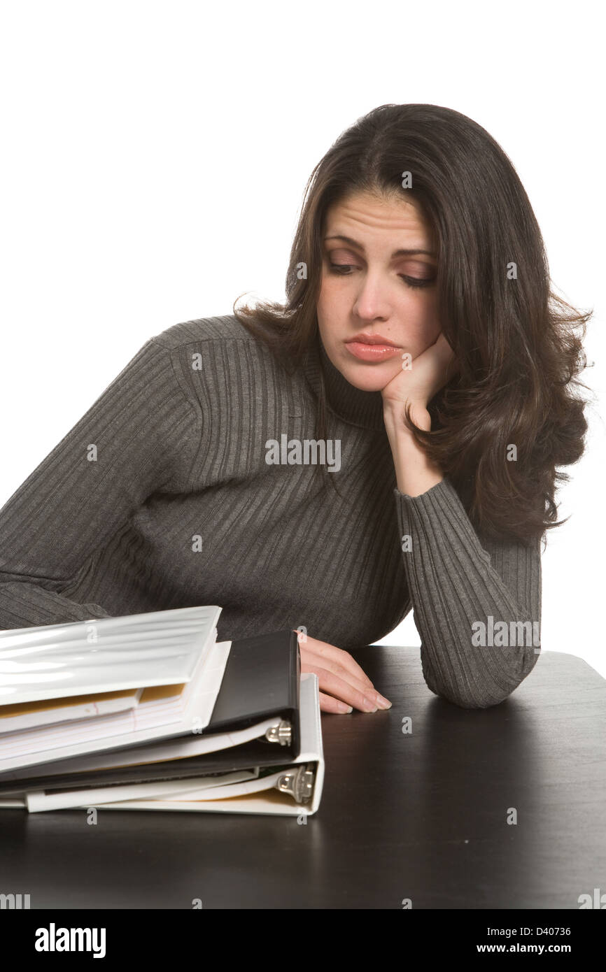 Overwhelmed woman pile work hi-res stock photography and images - Alamy