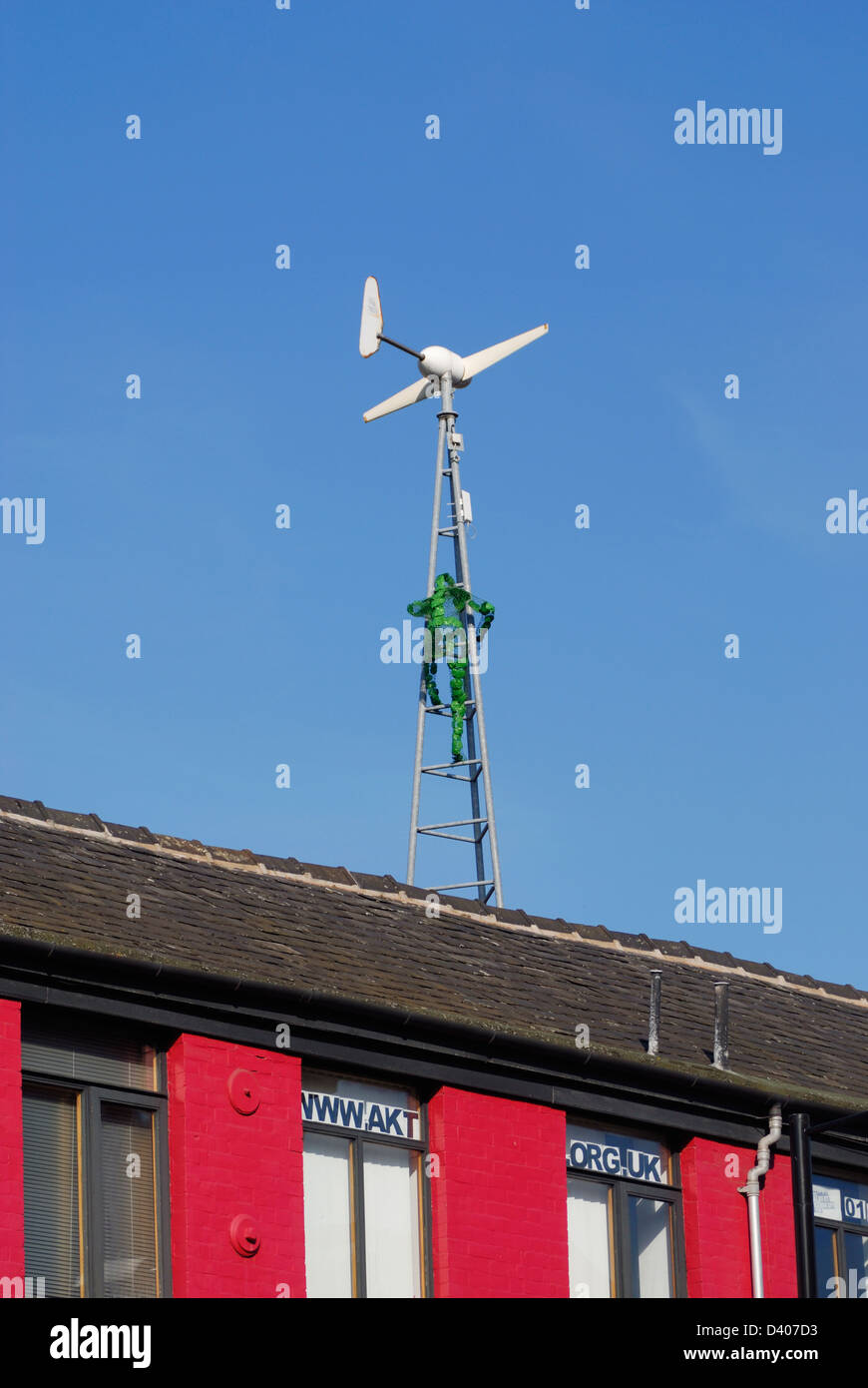 Wind turbine on the roof of the Old Post Office building in Thomas ...