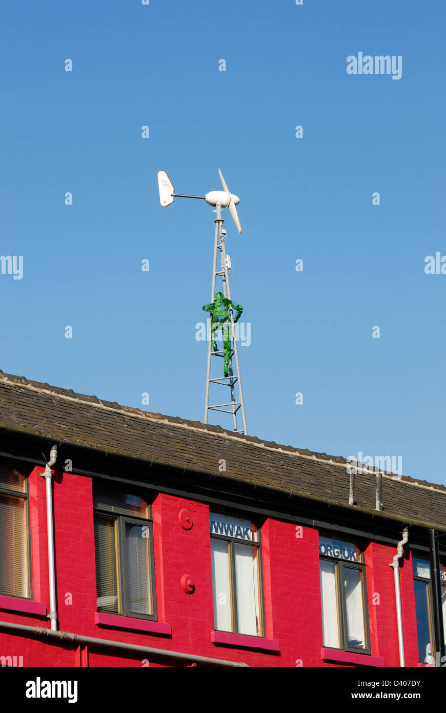 Wind turbine on the roof of the Old Post Office building in Thomas ...