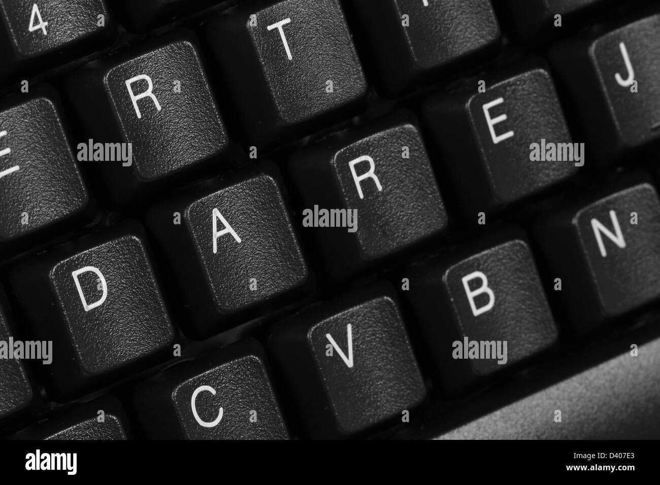 keyboard quotes, keys shuffled to spell out key business ideas Stock ...