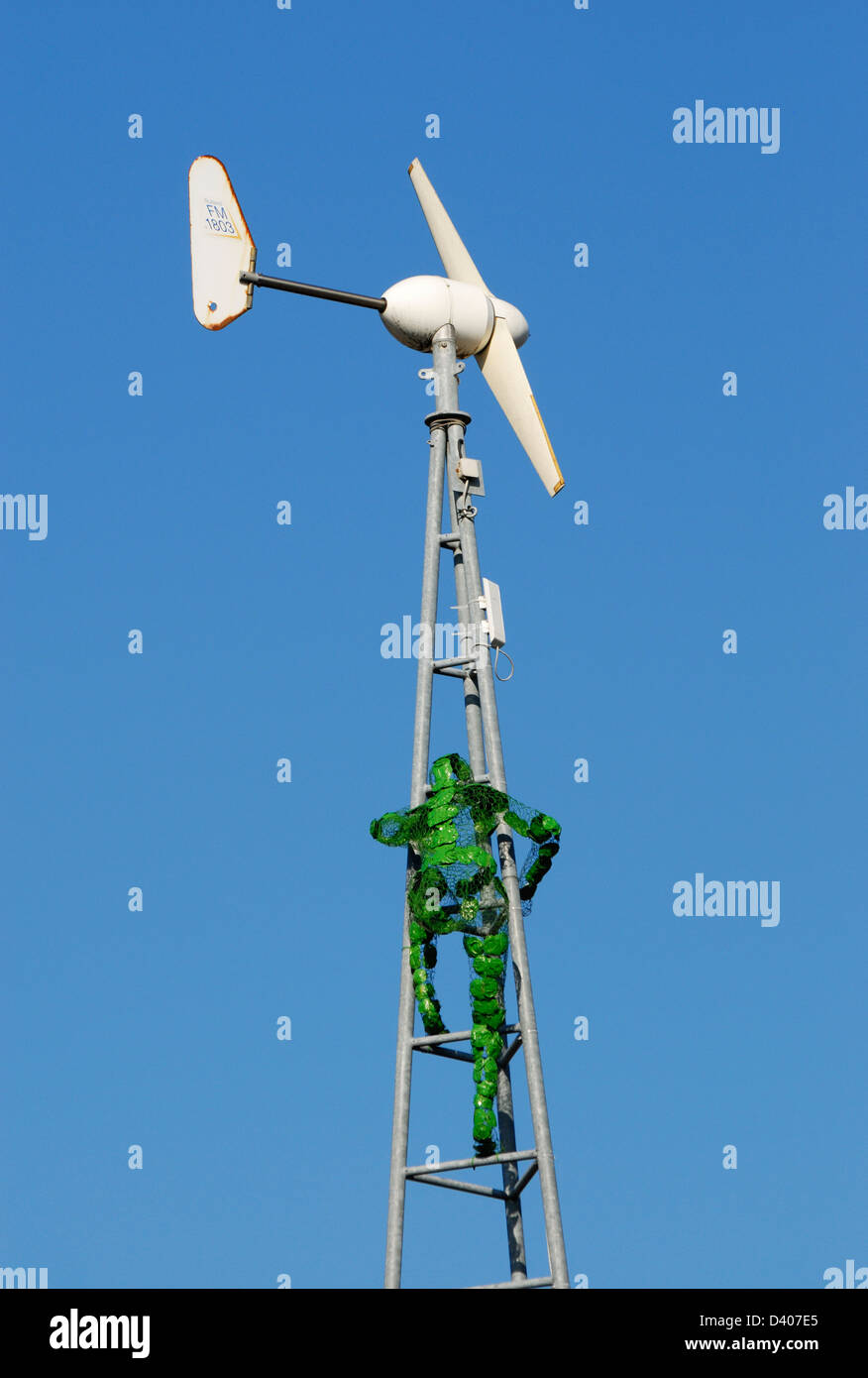 Wind turbine on the roof of the Old Post Office building in Thomas ...