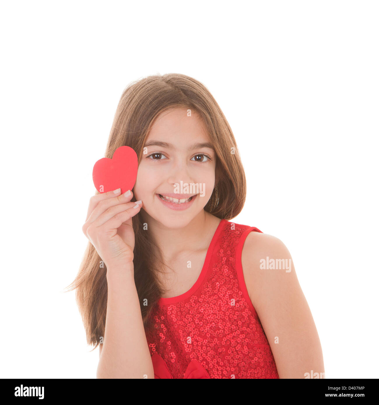 happy child with red heart Stock Photo - Alamy
