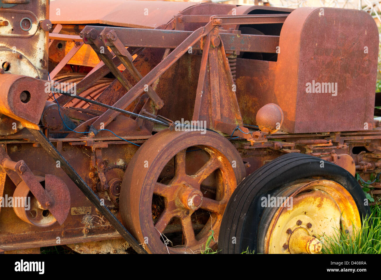 Rusty abandoned vintage farm machinery Stock Photo - Alamy