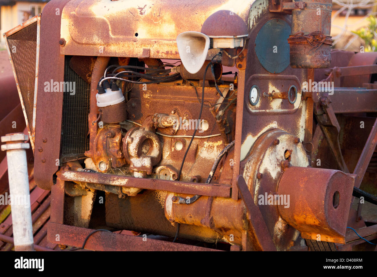 Rusty abandoned vintage farm machinery Stock Photo - Alamy