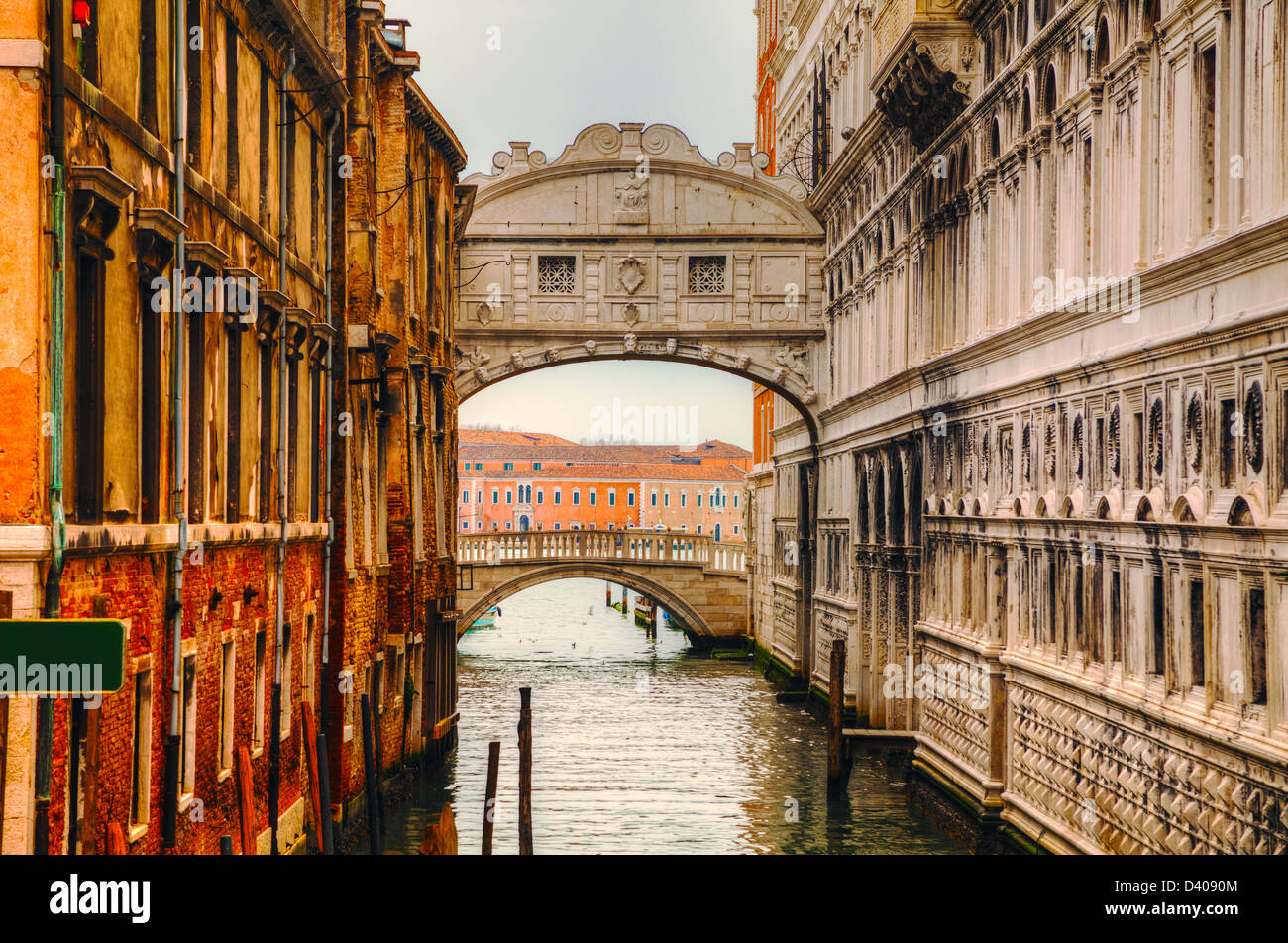 Bridge of Sighs in Venice, Italy. Venice's famous Bridge of Sighs was ...