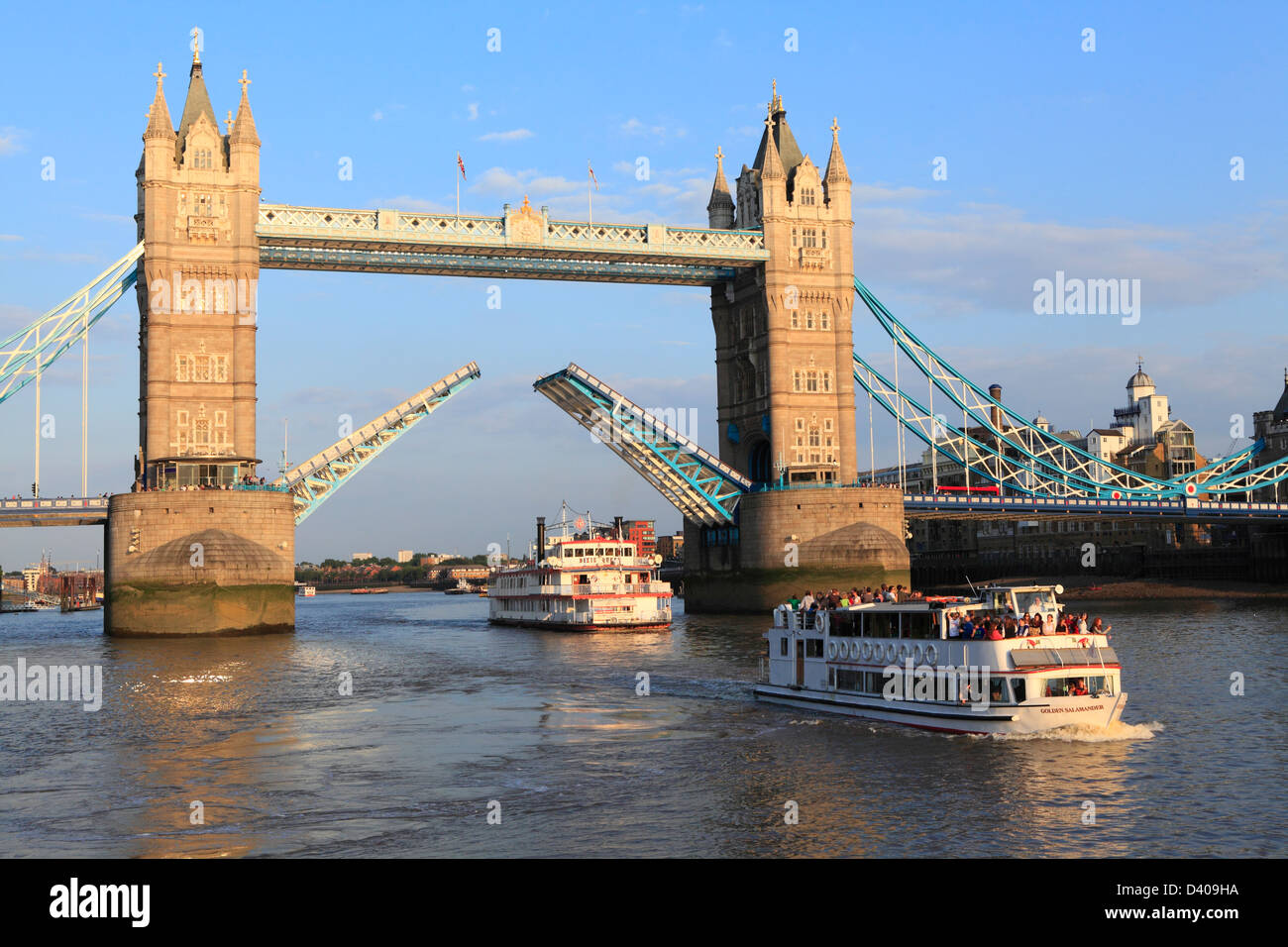 Tower bridge raised hi-res stock photography and images - Alamy