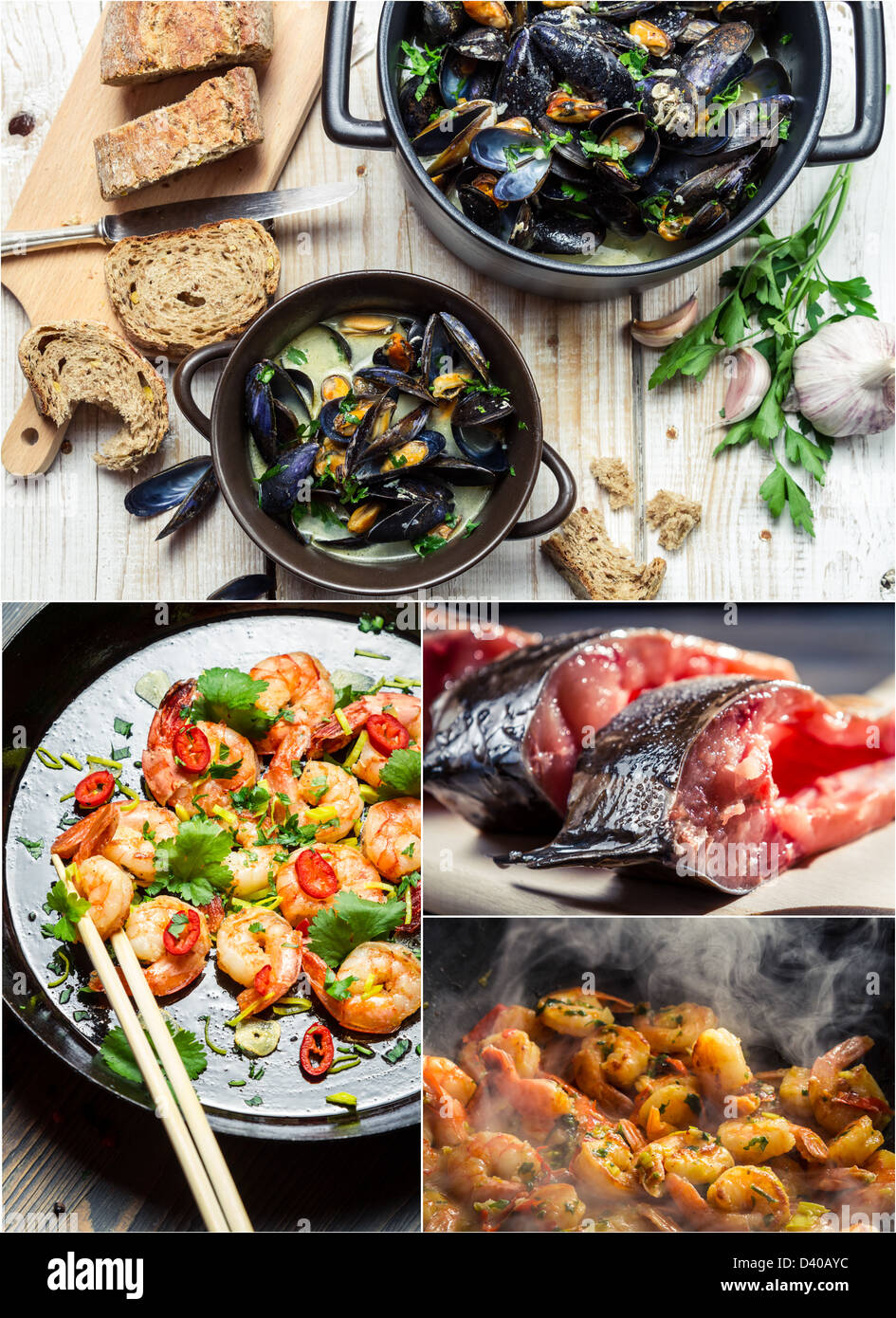 Taste a variety of seafood Stock Photo - Alamy