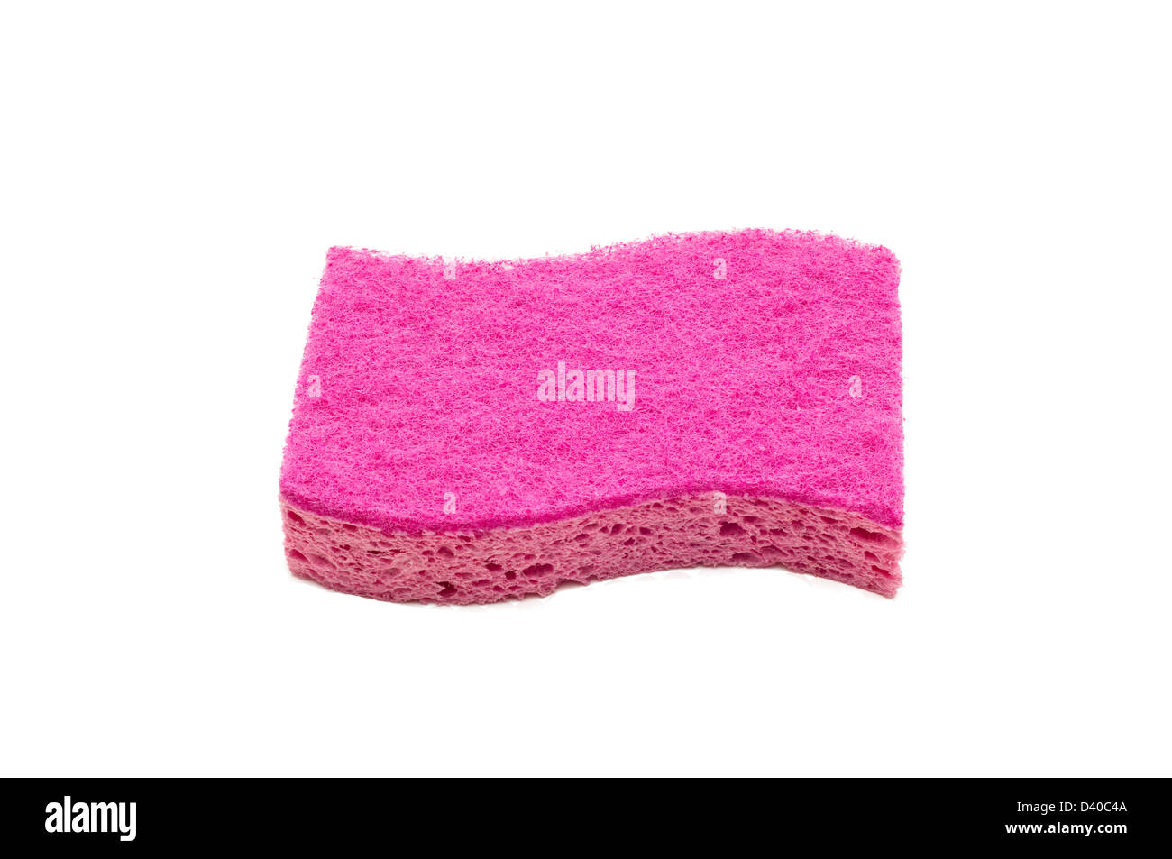 Pink sponge isolated on white Stock Photo - Alamy