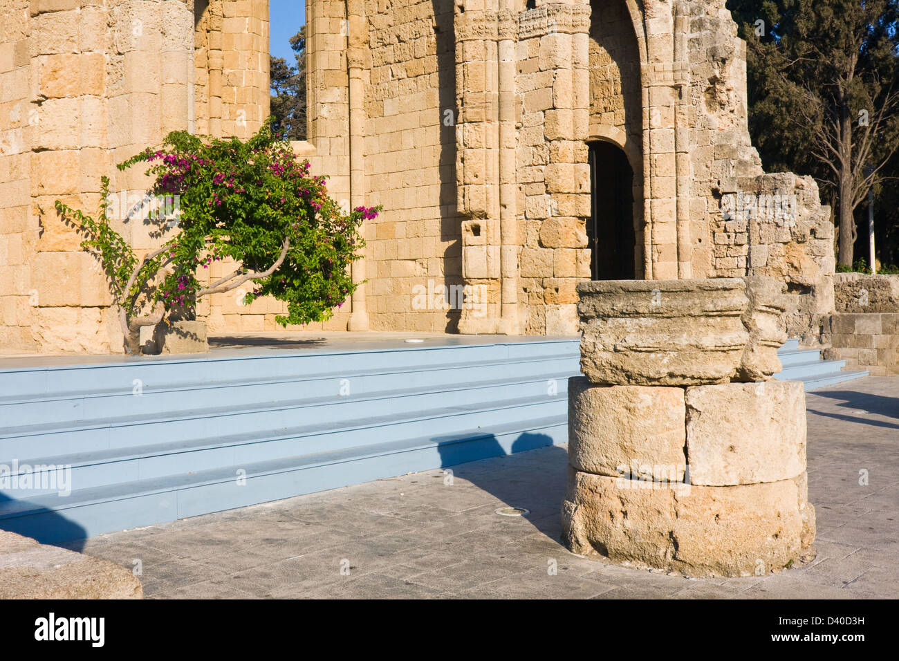 Romanic basilica ruins, old town of Rhodes, Greece Stock Photo - Alamy