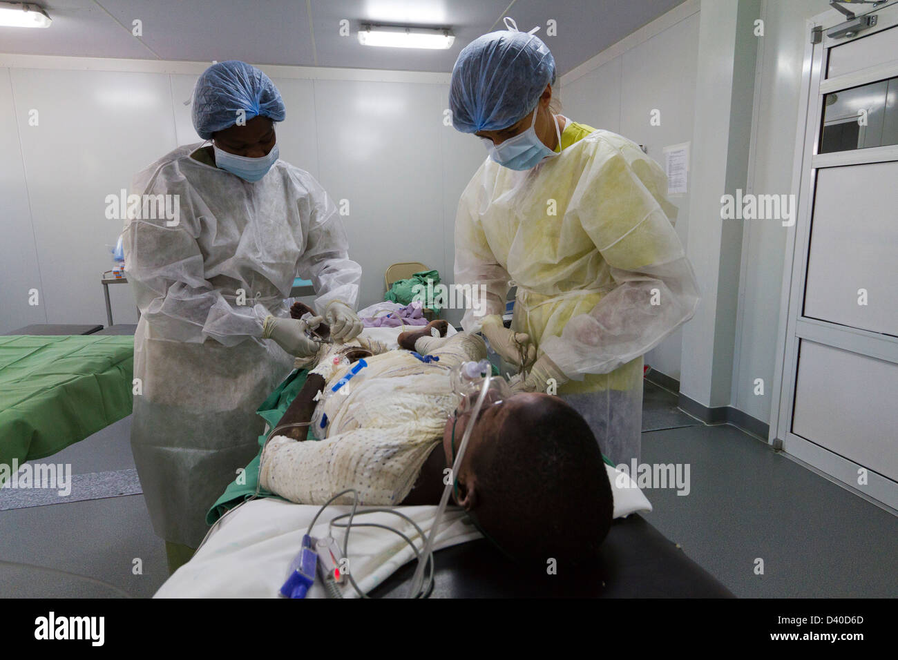 burn unit in Drouillard Hospital MSF Port-au-Prince Haiti Stock Photo ...