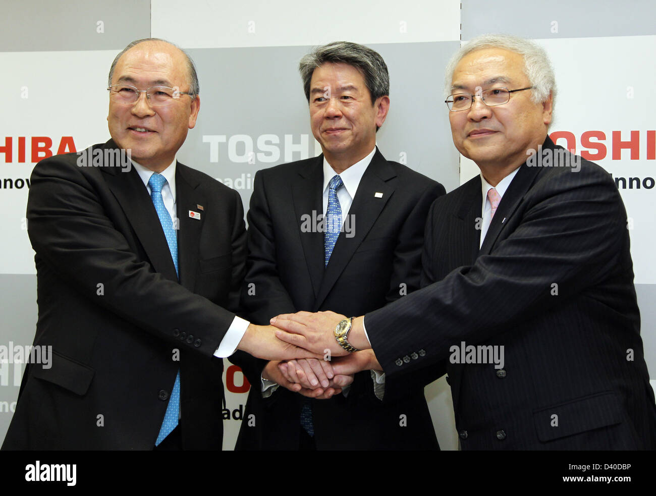 Tokyo, Japan. 26th February 2013. TOSHIBA Corporation's incoming ...