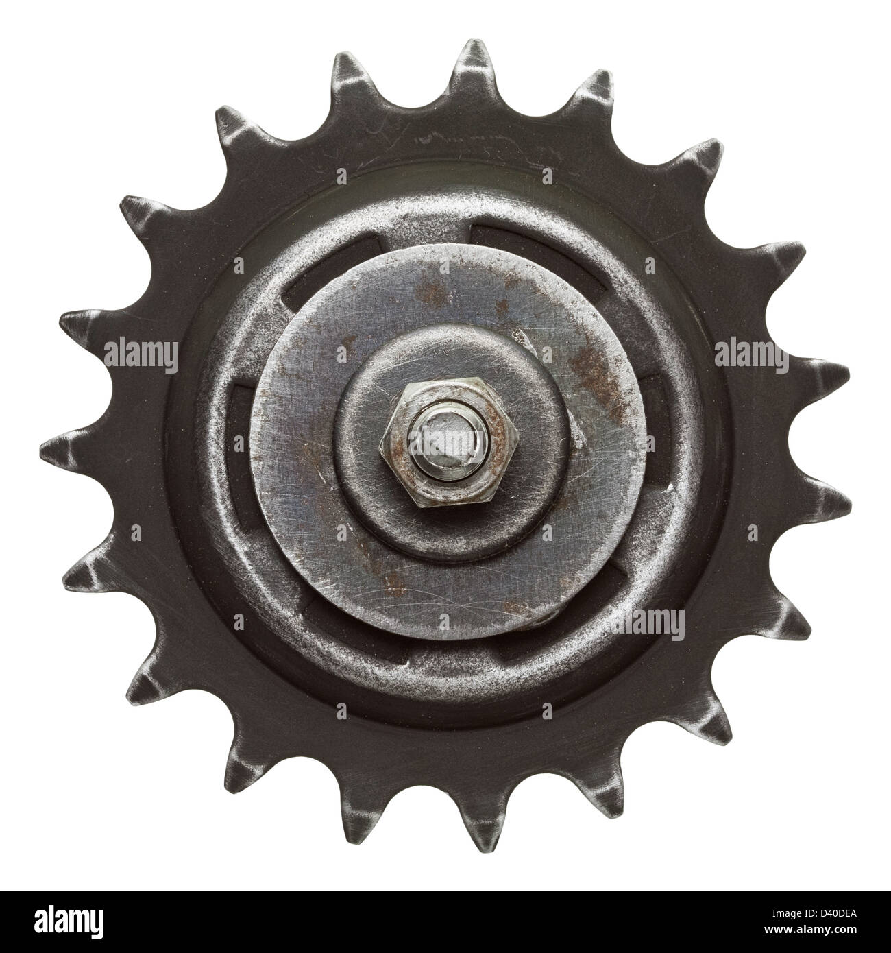 Machine gear, metal cogwheel. Isolated on white Stock Photo - Alamy