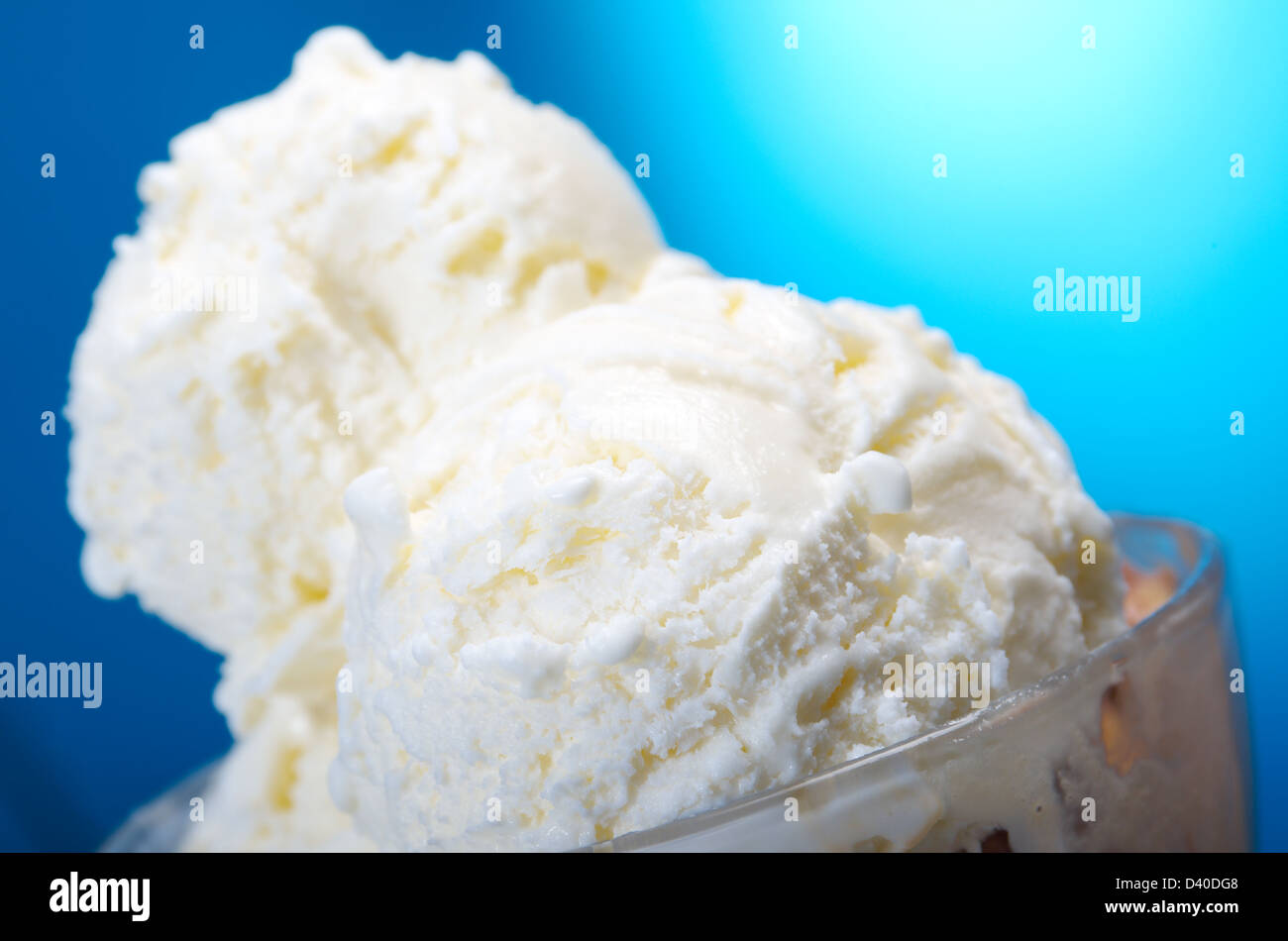 ice cream . closeup .on blue background Stock Photo - Alamy