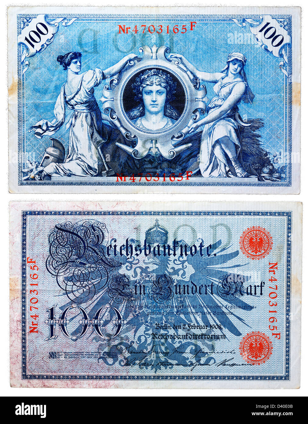 100 Mark banknote, Germany, 1908 Stock Photo - Alamy