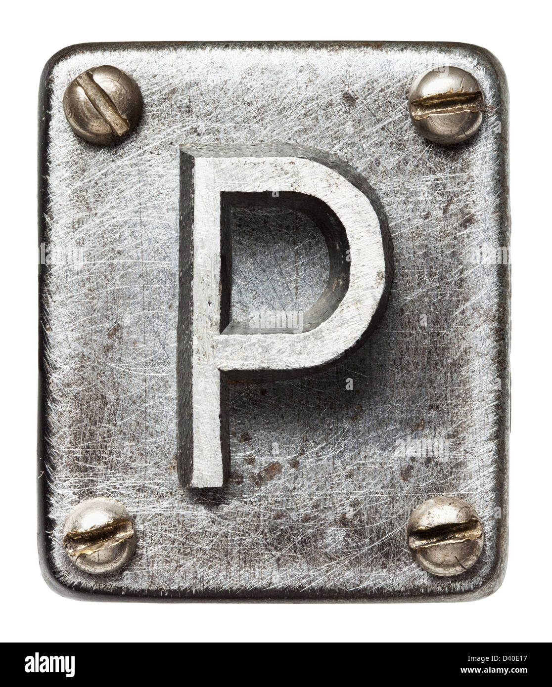 Old metal alphabet letter P Stock Photo - Alamy