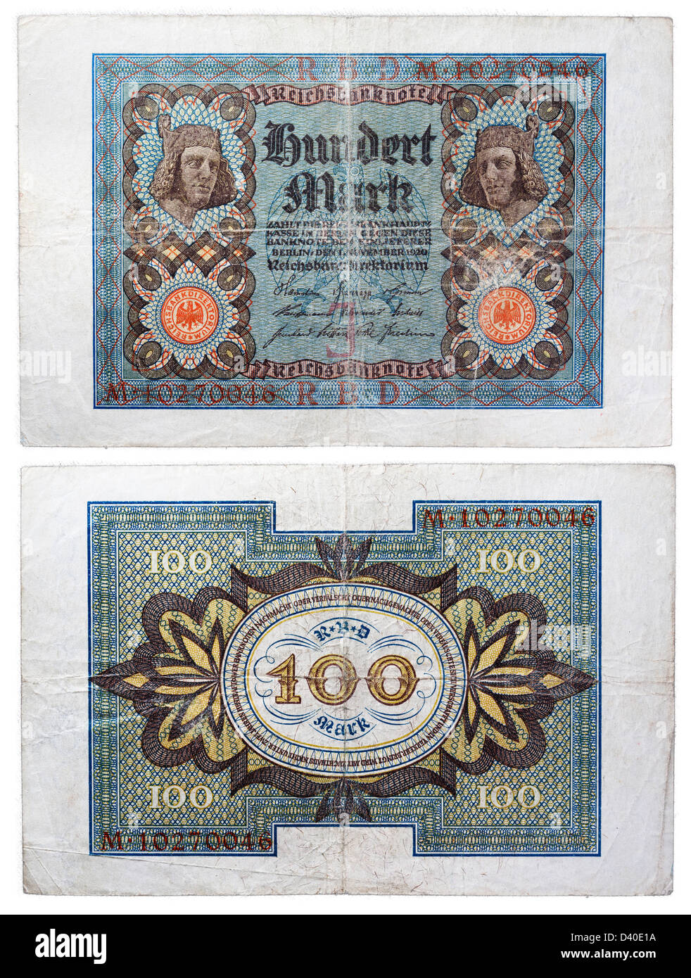 100 german mark banknote hi-res stock photography and images - Alamy