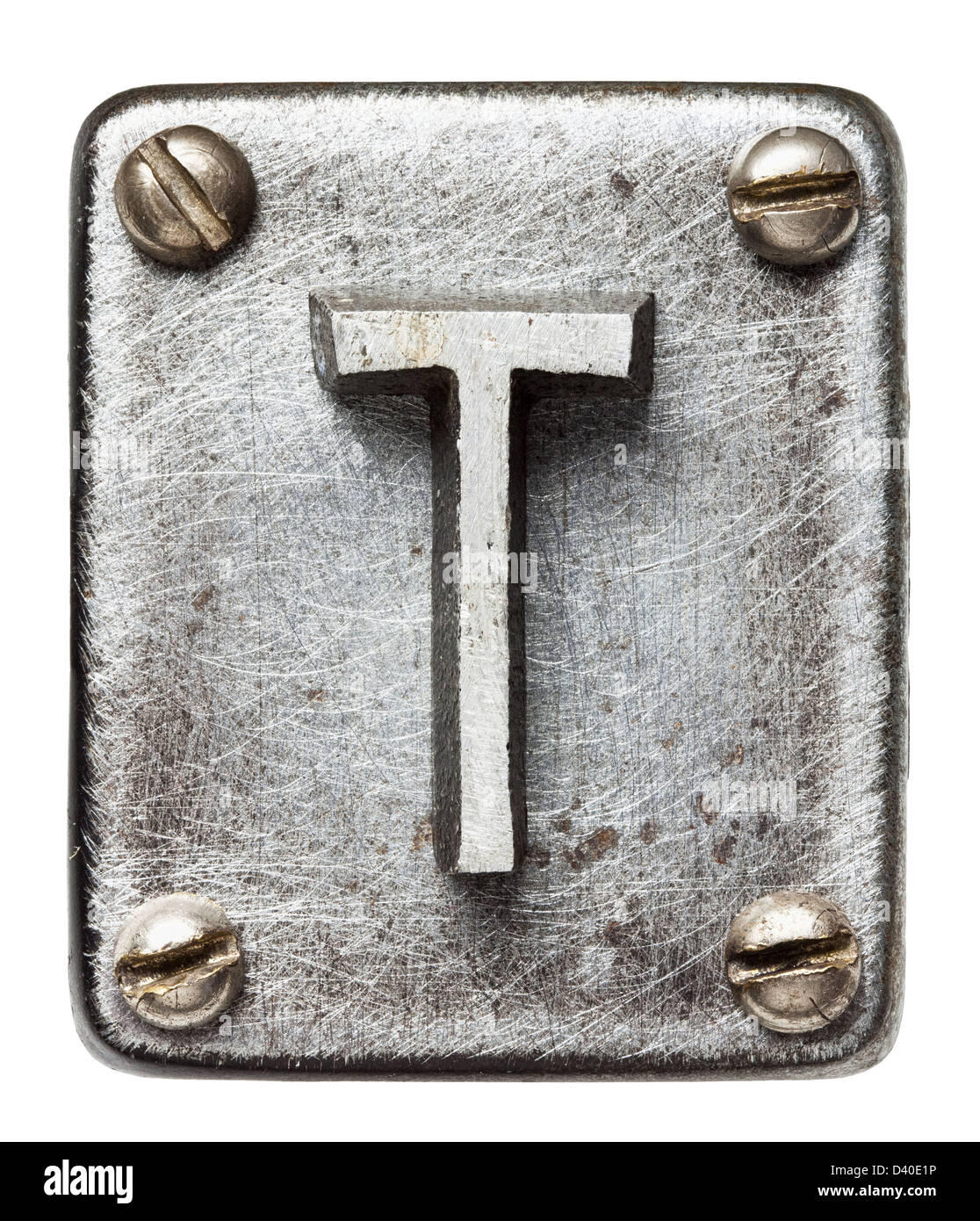 Old metal alphabet letter T Stock Photo - Alamy