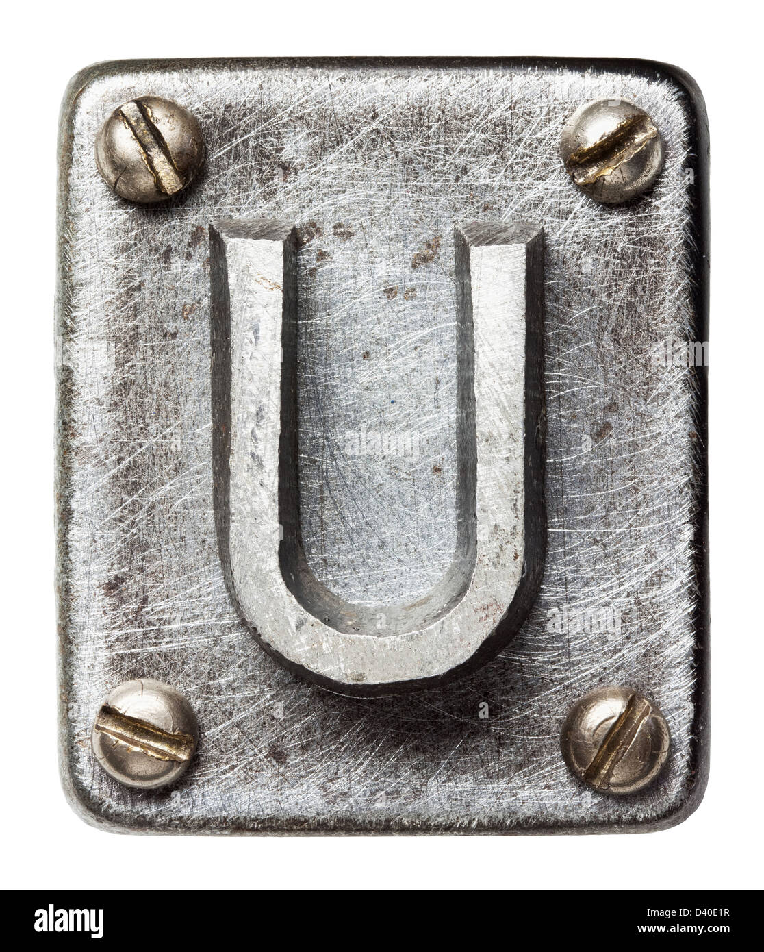Old metal alphabet letter U Stock Photo - Alamy