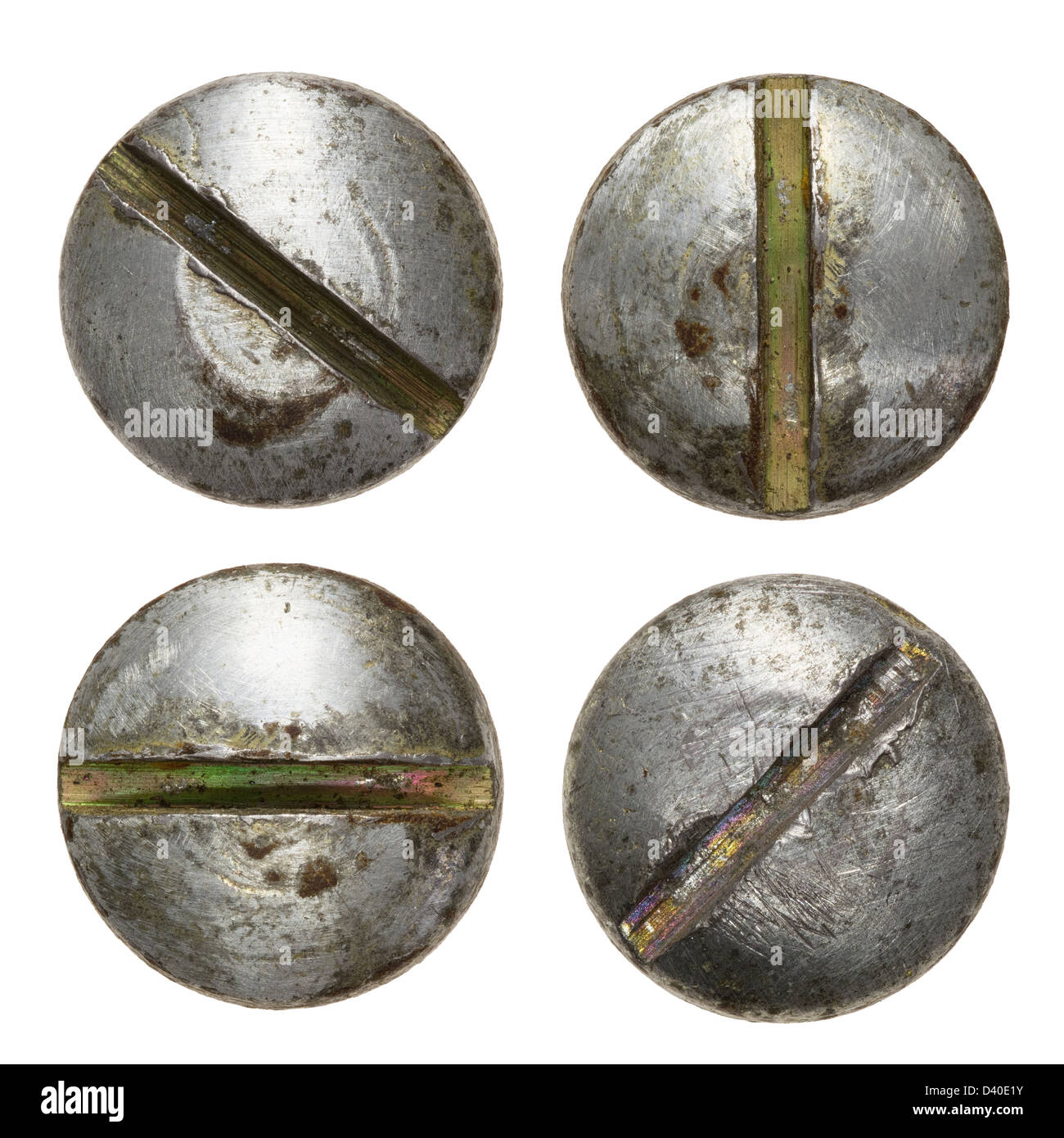 Screw heads isolated on white Stock Photo - Alamy