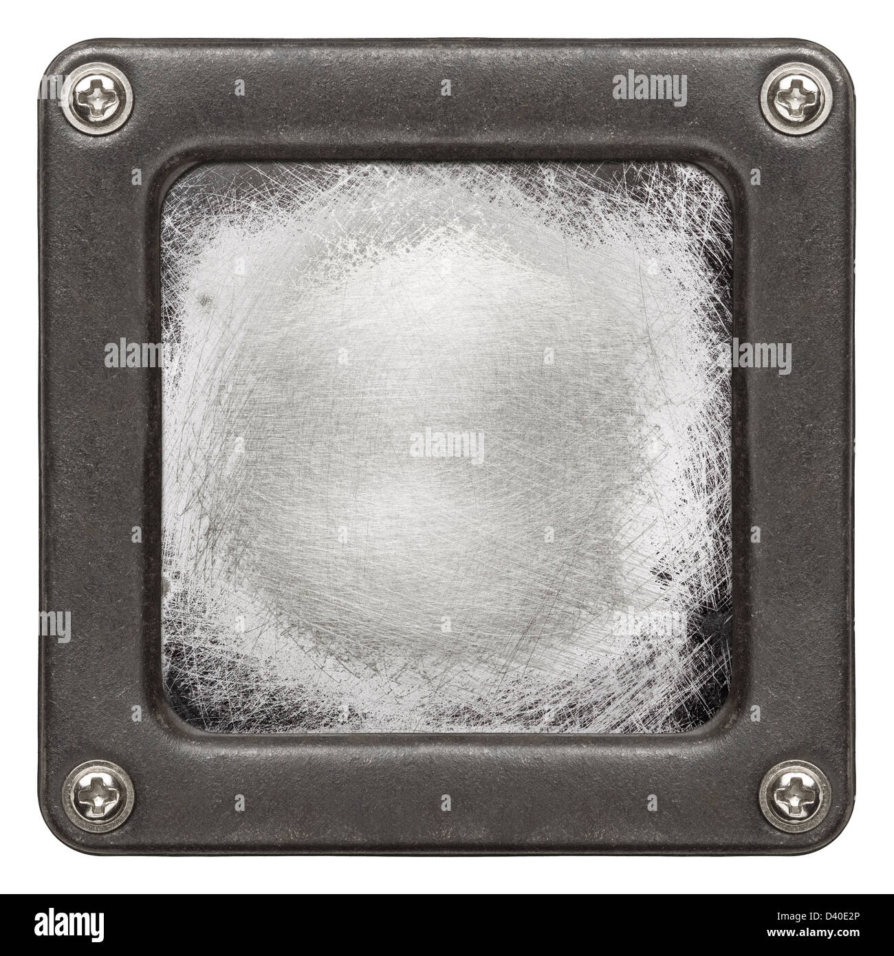 Metal plate texture in a frame Stock Photo - Alamy