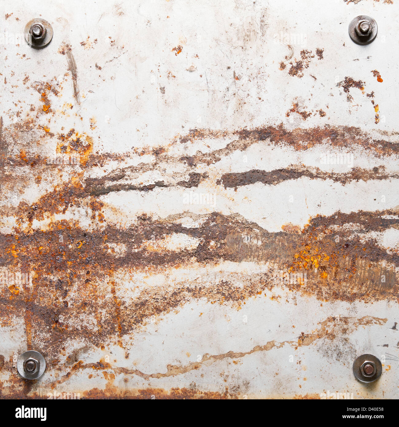 Rusty metal plate texture with bolts Stock Photo - Alamy