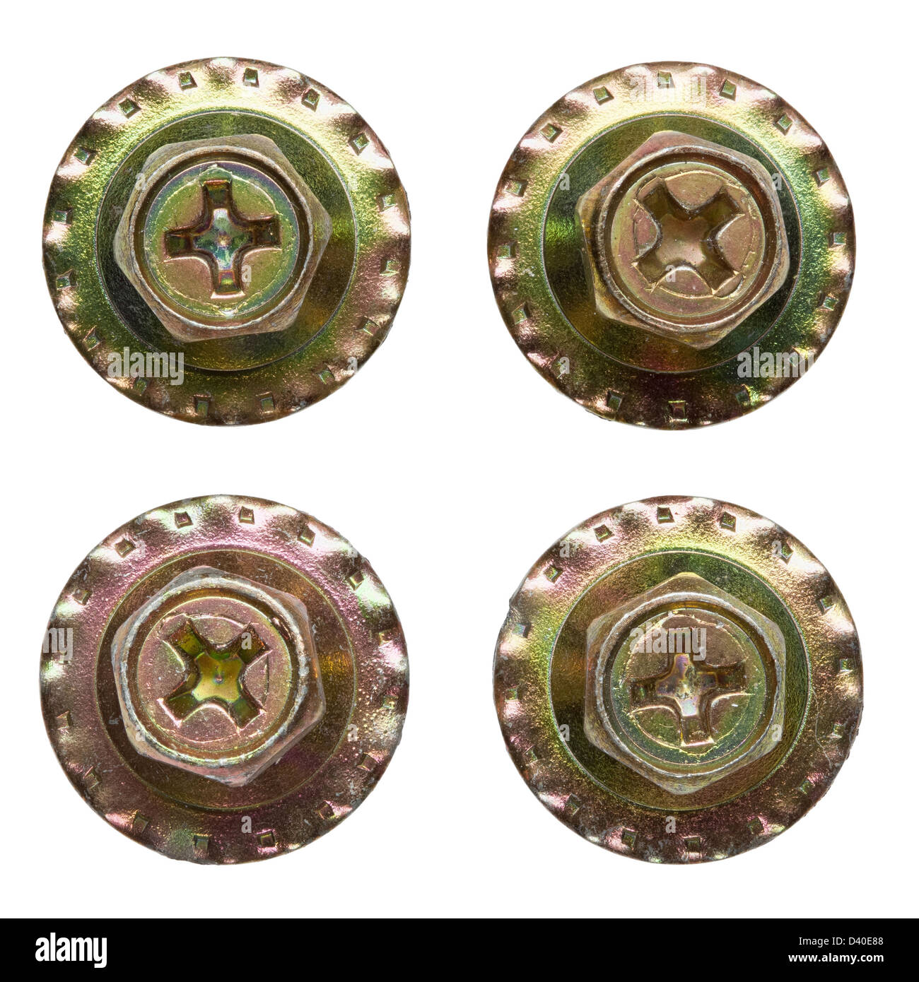 Screw heads isolated on white Stock Photo - Alamy