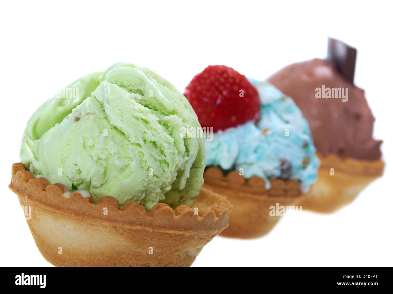 ice cream different closeup.isolated on white background Stock Photo ...