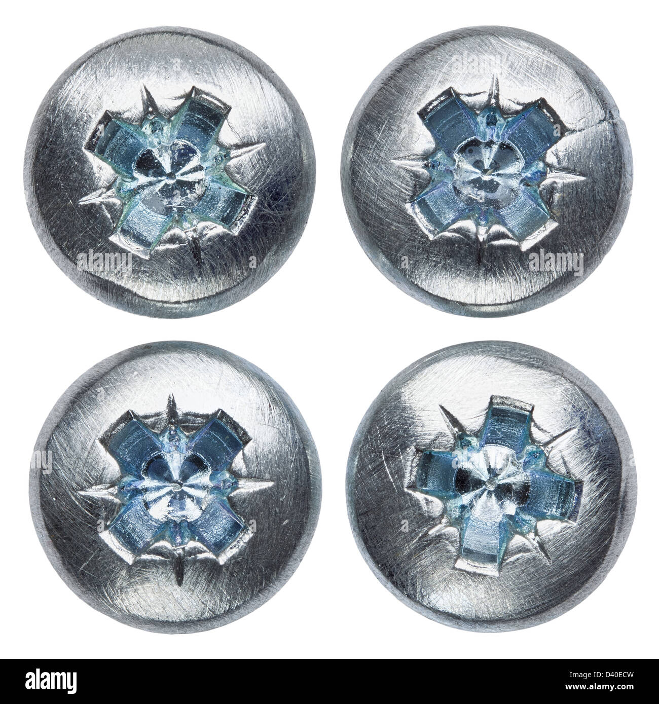 Screw heads isolated on white Stock Photo - Alamy