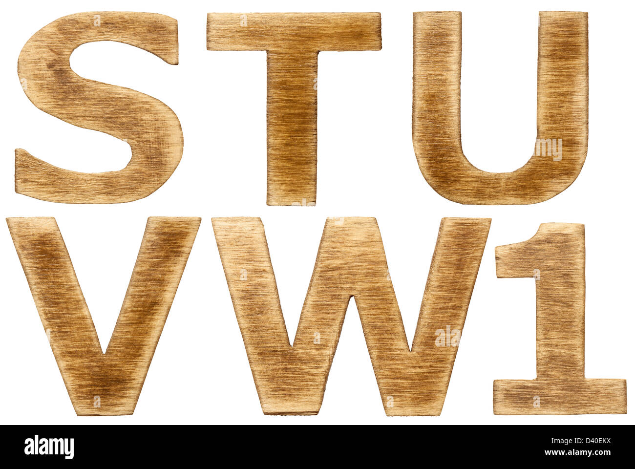 Wooden alphabet letters and number one Stock Photo - Alamy