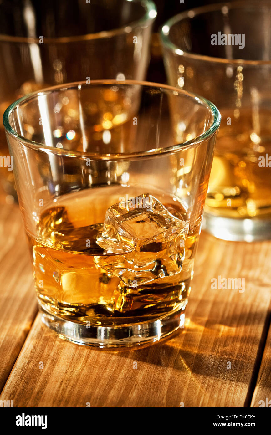 Whiskey on the rocks Stock Photo - Alamy