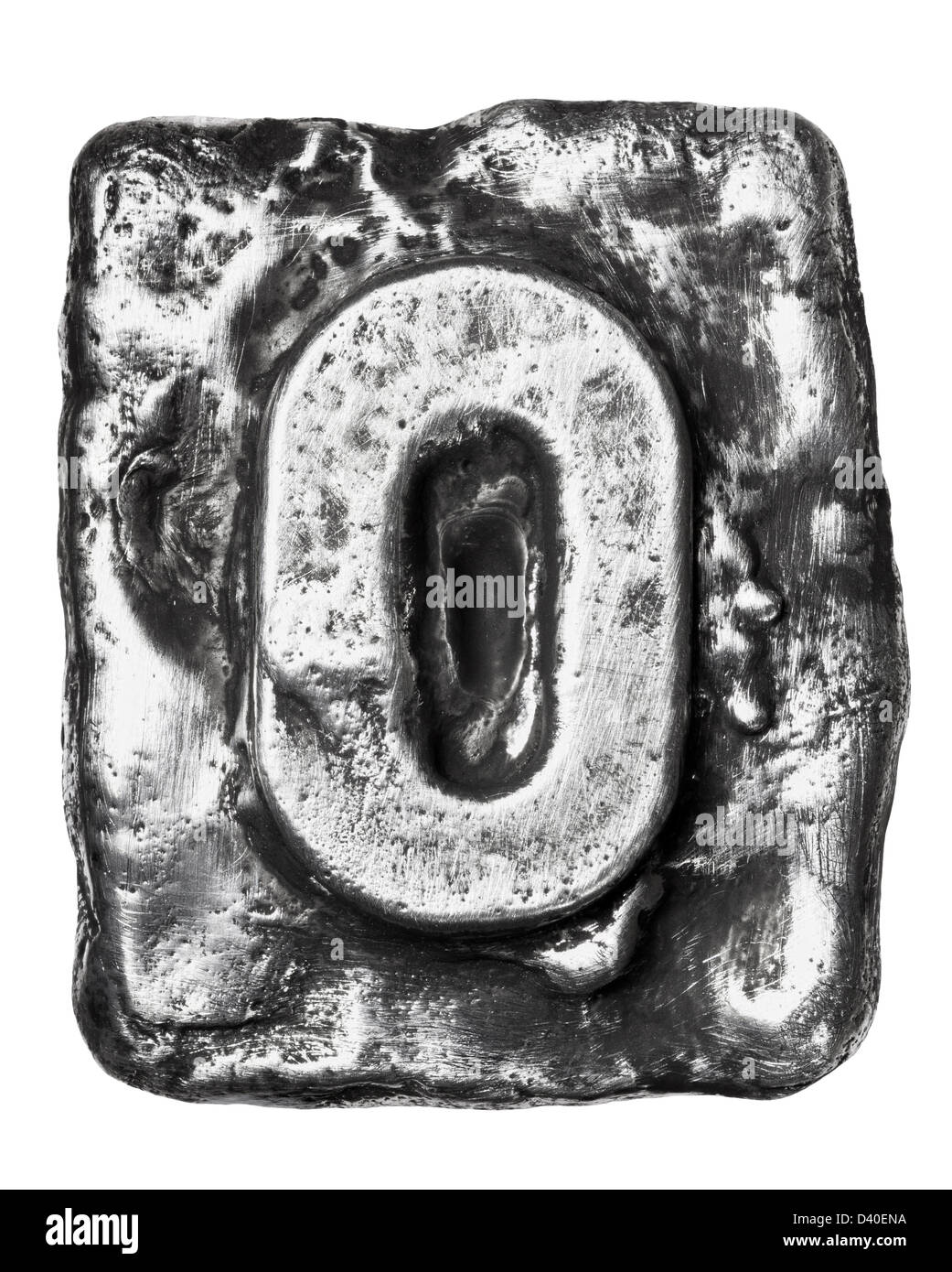 Metal alloy alphabet number zero Stock Photo - Alamy